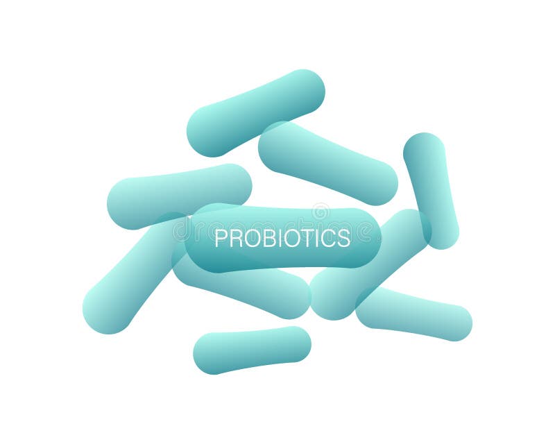 Probiotics Bacteria Vector Design. Icon with Lactic Acid Formula. Stock ...