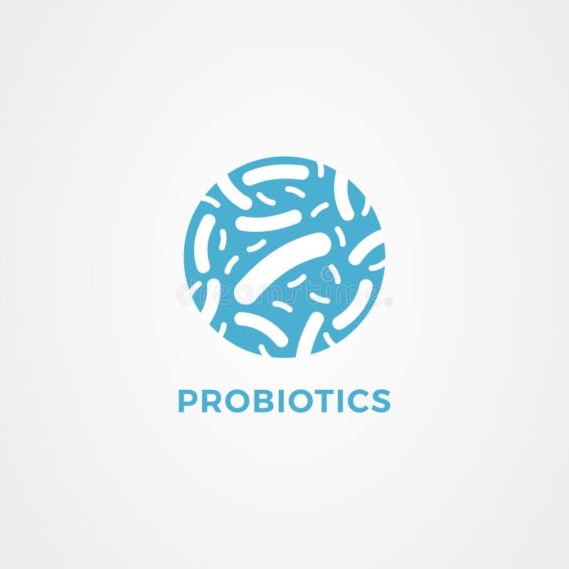 Probiotics Bacteria Logo Design. Healthy Nutrition Ingredient for ...