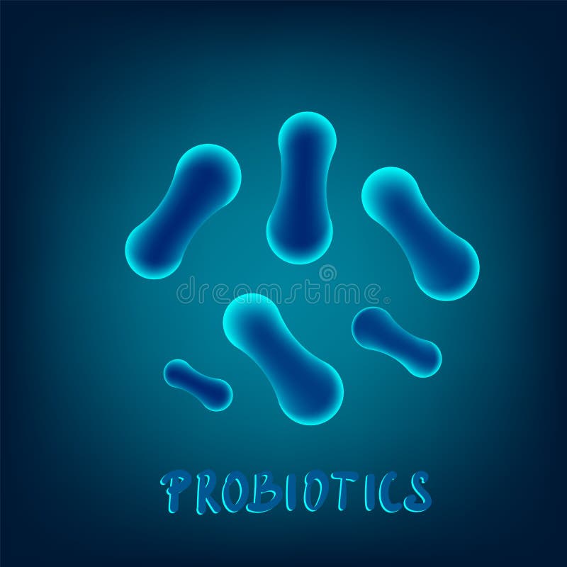 Probiotics Bacteria Organisms Healthy Nutrition Vector Illustration