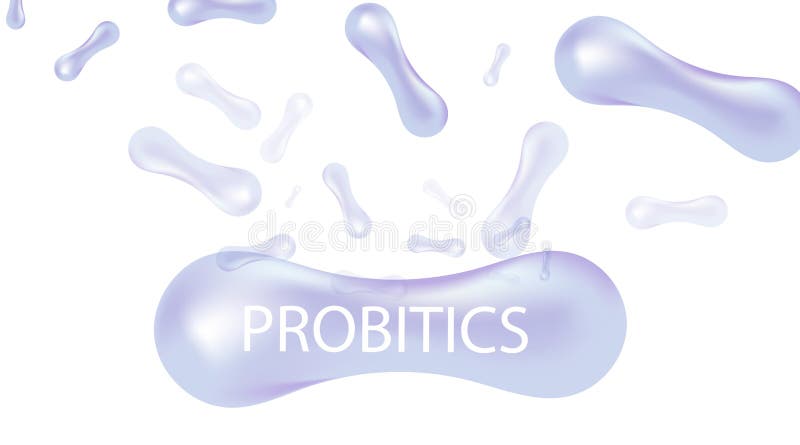 Probiotics Bacteria Vector Illustration Biology Science Background