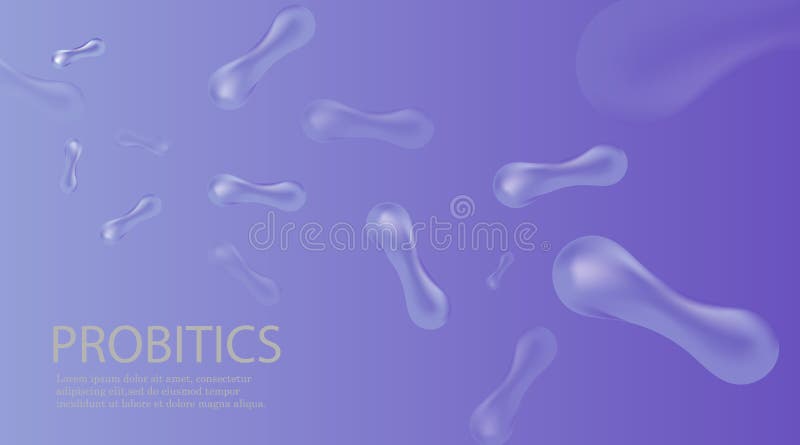 Probiotics Bacteria Vector Illustration Biology Science Background