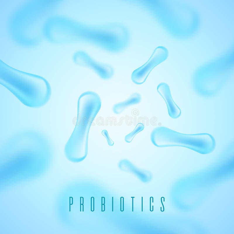 Probiotics Bacteria Vector Illustration. Microscopic Bacteria Closeup ...