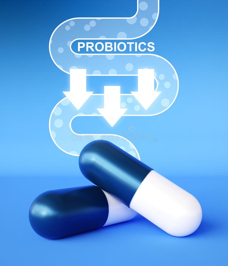 Probiotics Banner Template. Probiotic in Capsule Stock Illustration ...