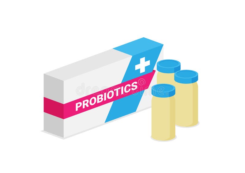 Funny Probiotics Bacteria Family Cartoon Characters Isolated On White ...