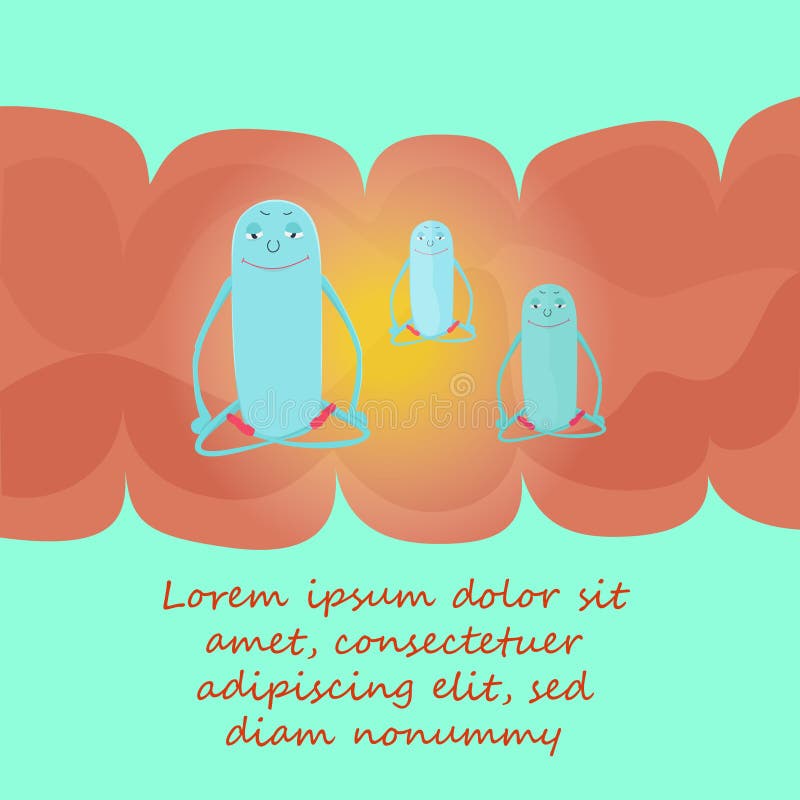 Funny Probiotics Bacteria Family Cartoon Characters Isolated On White ...