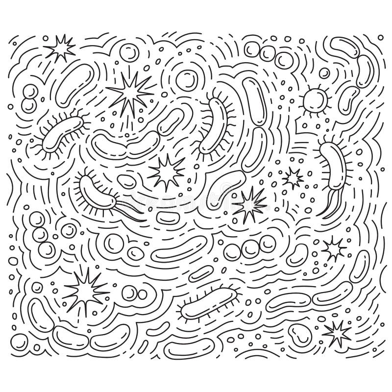 Probiotics Illustration Doodles. Drawing of Bacteria. Microorganism ...