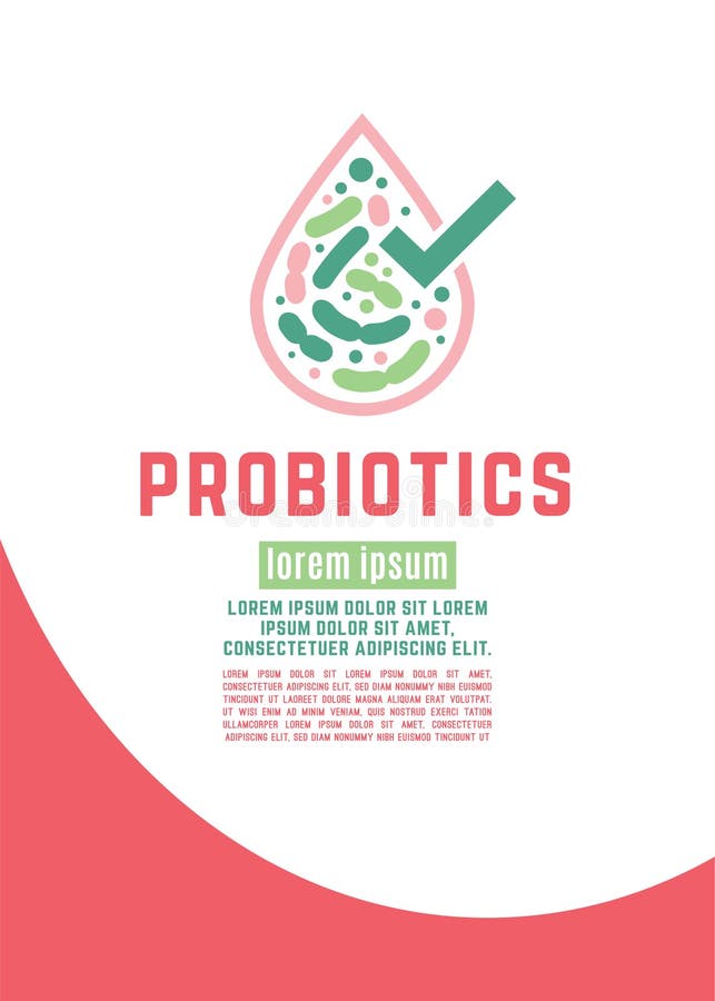 Probiotics vector poster stock vector. Illustration of microbial ...