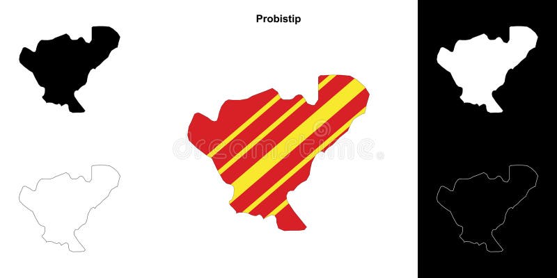 Probistip outline map stock illustration. Illustration of boundary ...