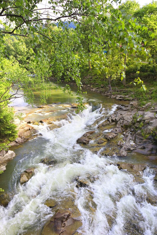 Probiy Waterfall on the Prut River in Yaremche, Ukraine Stock Photo ...