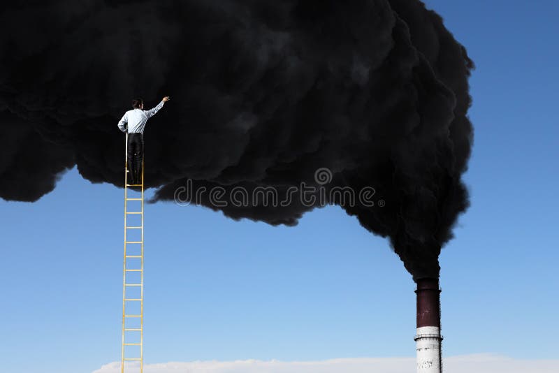 Problem of Air Pollution . Mixed Media Stock Photo - Image of human ...