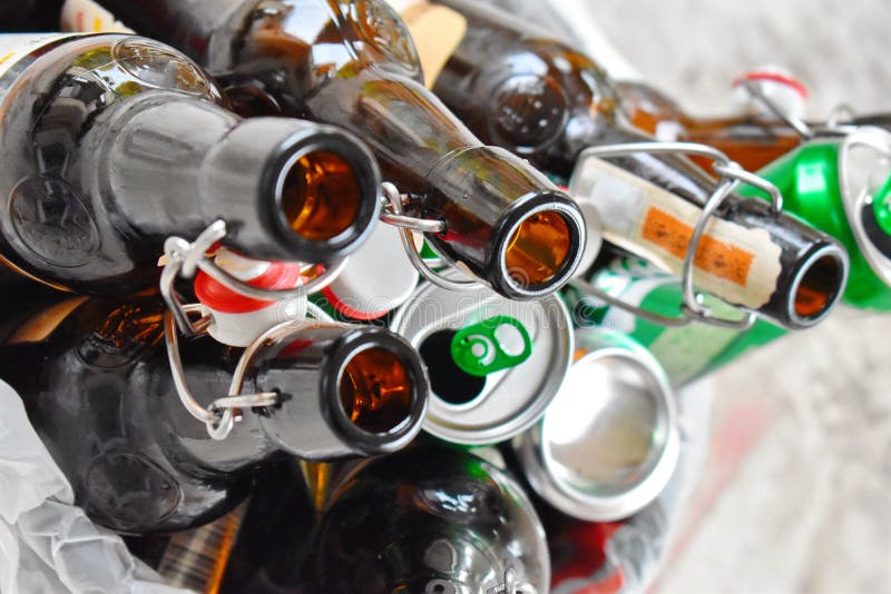 Wine and Beer Bottles are Open. Clogging the World Stock Photo - Image ...