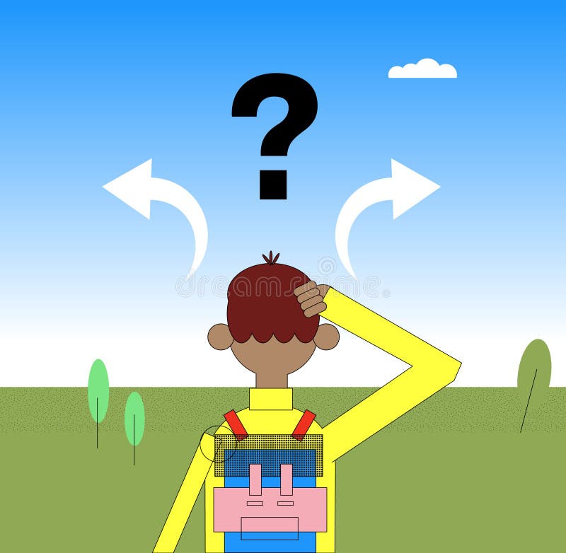 Problem Choosing Right Way To Go Right or Left Stock Illustration ...