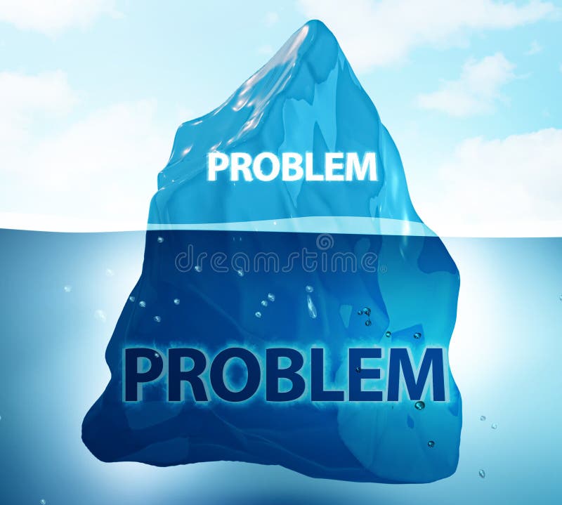 Problem Concept with Iceberg - 3d Rendering Stock Illustration ...