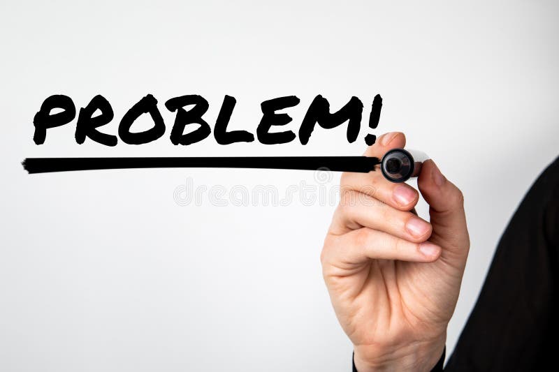PROBLEM Concept. Text and a Black Marker on the Screen Stock Photo ...