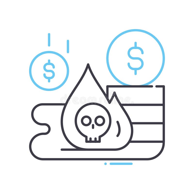 Problem Debt Line Icon, Outline Symbol, Vector Illustration, Concept ...