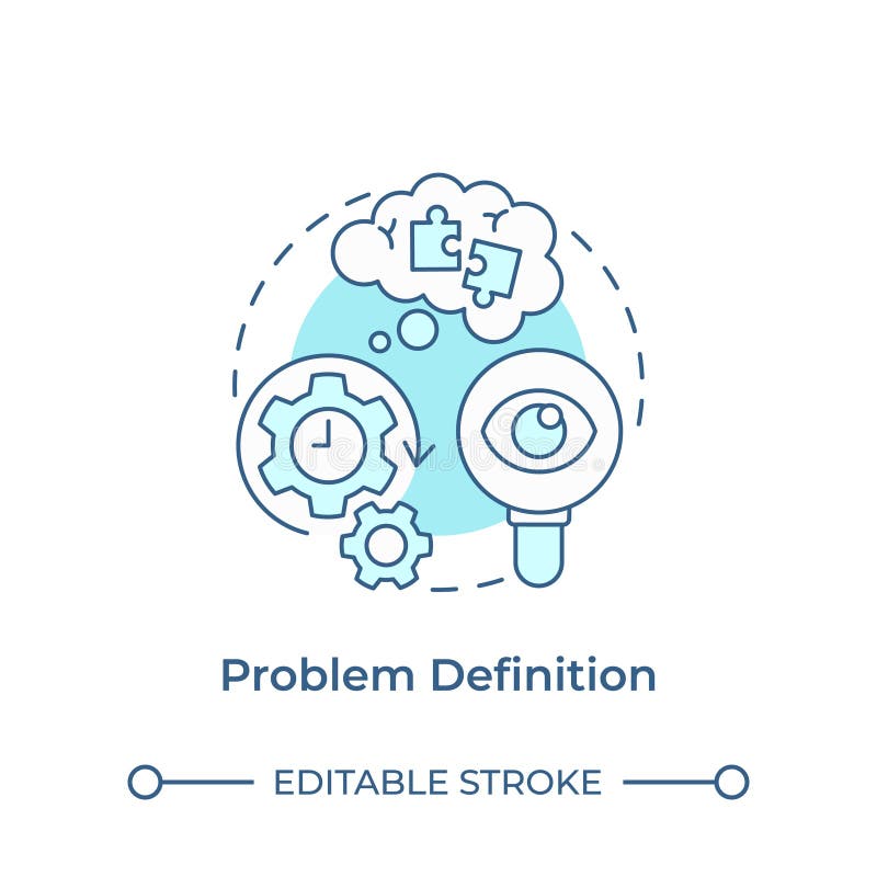 Problem Definition Soft Blue Concept Icon Stock Vector - Illustration ...