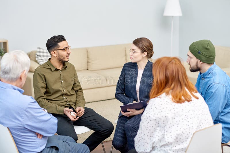 Problem Discussion with Support Group Stock Photo - Image of taking ...