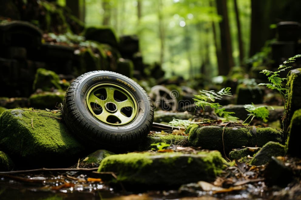 The Problem of Environmental Pollution. a Small Forest River Polluted ...