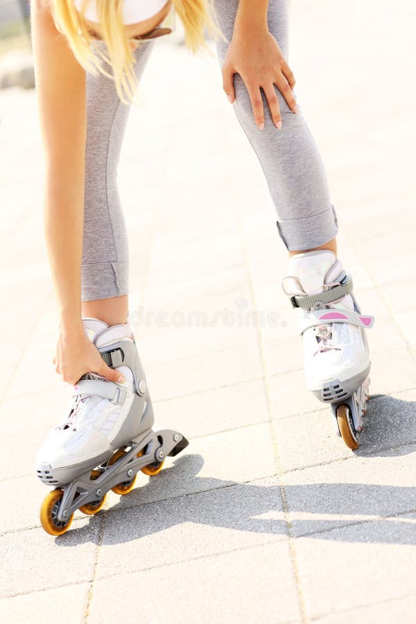 Problem with Foot while Roller Blading Stock Photo - Image of ankle ...