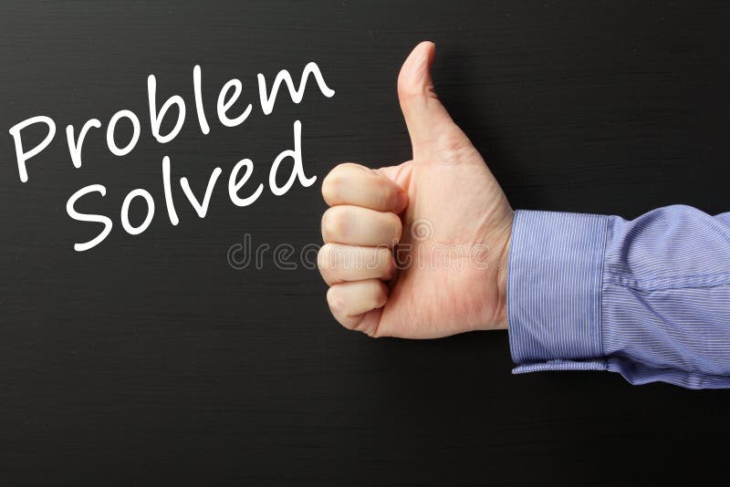 Gelöste Stempel-Lösung Zur Problem-Herausforderung überwunden Stock ...