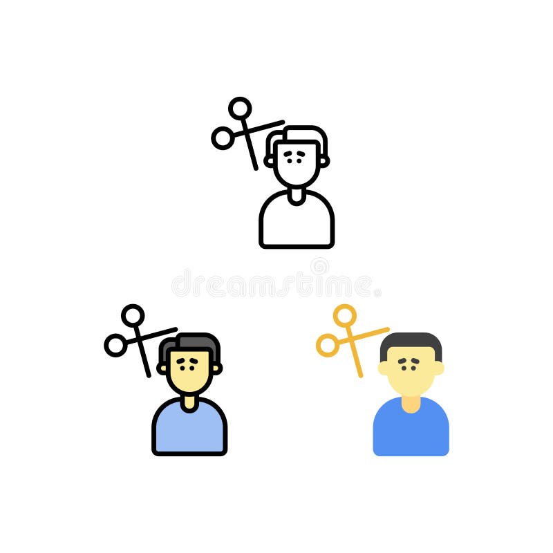 Problem Haircut, Hairstyle Not As Expected Icon, Logo, and Illustration ...