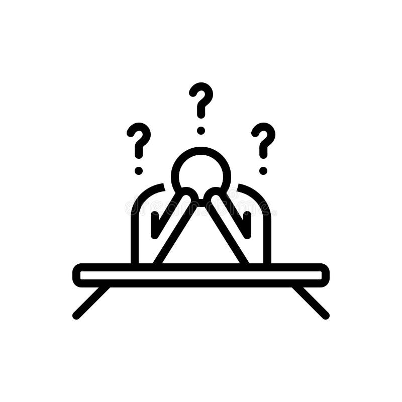 Black Line Icon for Problem, Dilemma and Complication Stock ...