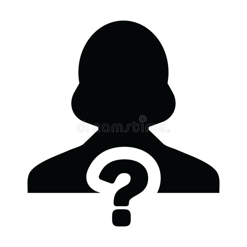 Problem Icon Vector Question Mark with Female User Person Profile ...