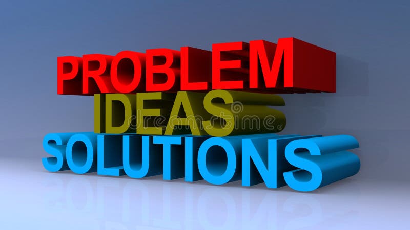 Problem Ideas Solutions on Blue Stock Illustration - Illustration of ...