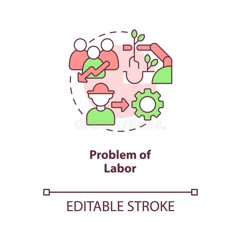 Problem of Labor Concept Icon Stock Vector - Illustration of concept ...