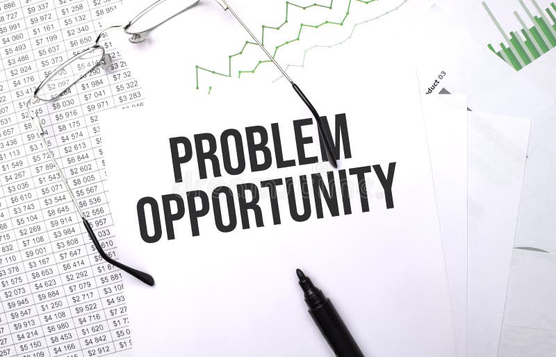 Problem Opportunity . Conceptual Background with Chart ,papers, Pen and ...