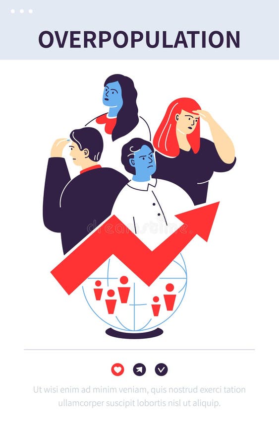 Overpopulation linear icon stock vector. Illustration of chaos - 204596461