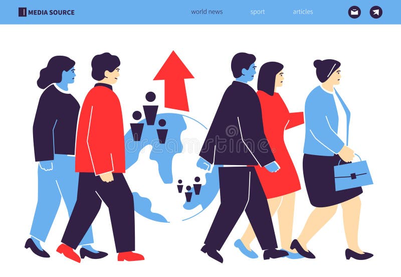 The Problem of Overpopulation - Colorful Flat Design Style Illustration ...