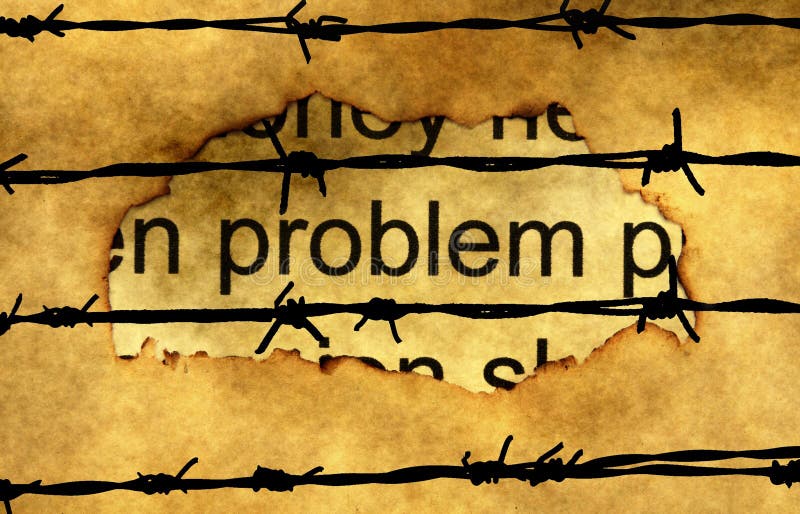 Problem Paper Hole Concept Against Barbwire Stock Photo - Image of ...