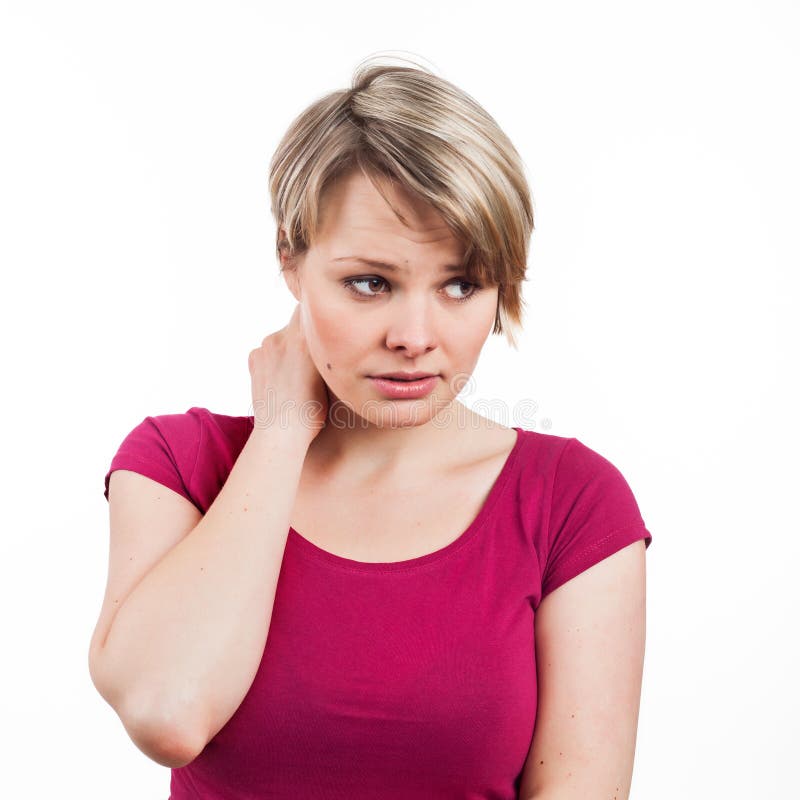 Woman disturbed stock photo. Image of white, worried - 59889128
