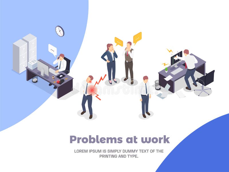 Problem Situations at Work Isometric Concept Stock Vector ...