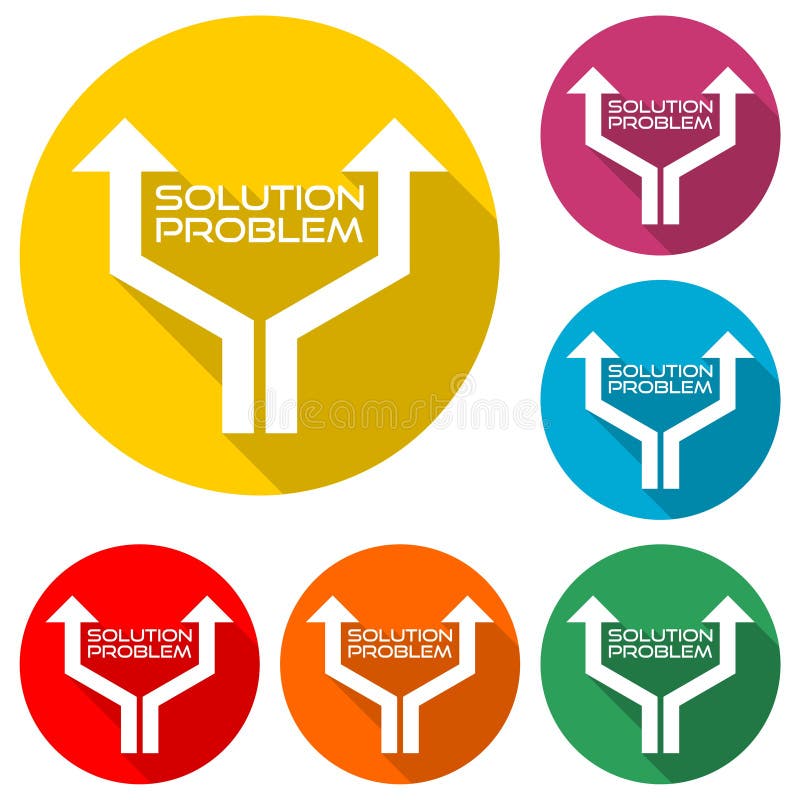Problem and Solution Choice, Arrow and Problem and Solution Icon, Sign ...