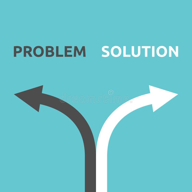 Problem and Solution Arrows Stock Vector - Illustration of bend, life ...