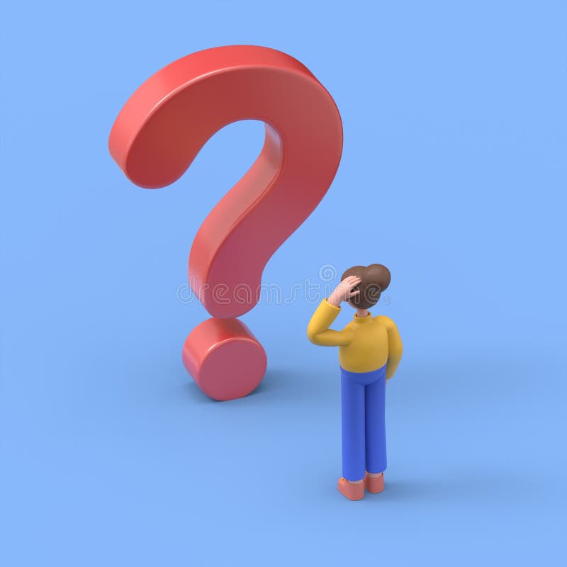 Problem and Solution Concept.3D Illustration of European Businesswoman ...