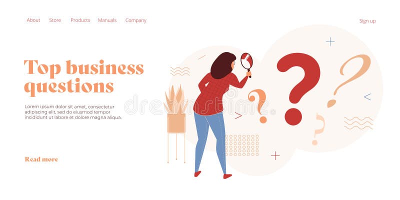 Problem Solution Concept in Flat Vector Design. Woman Searching for ...