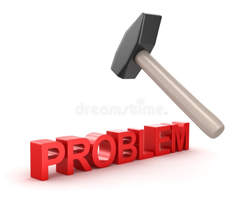 Problem Solution Concept with Hammer Stock Illustration - Illustration ...