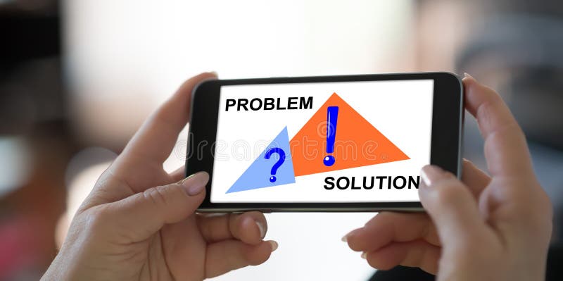 Problem and Solution Concept on a Smartphone Stock Photo - Image of ...