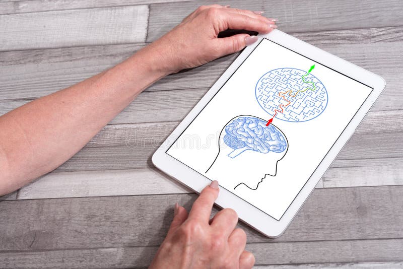 Problem and Solution Concept on a Tablet Stock Image - Image of mind ...