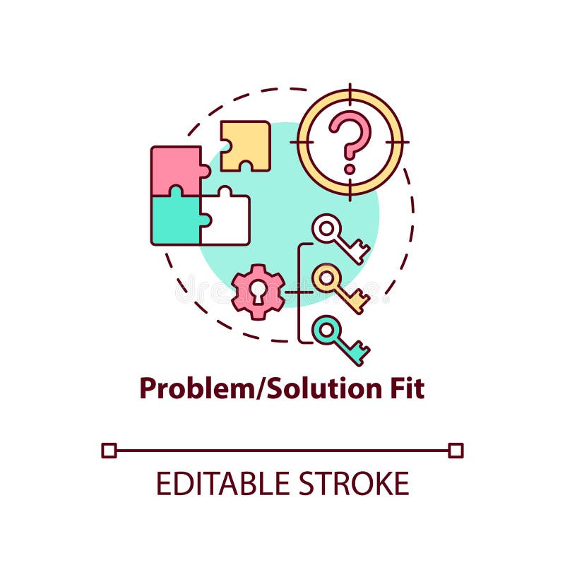 Problem, Solution Fit Concept Icon Stock Illustration - Illustration of ...