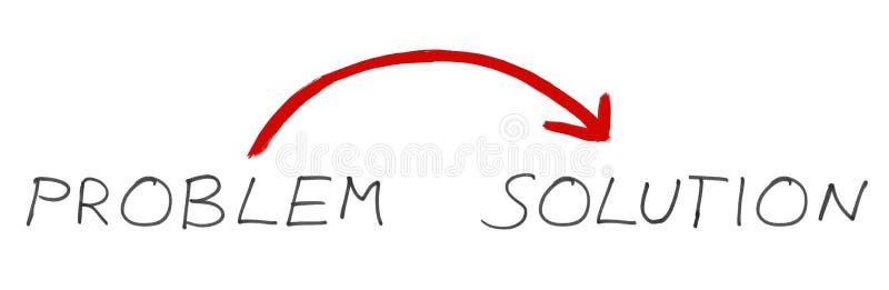 Problem and Solution - Handwritten Text and Red Arrow Stock ...