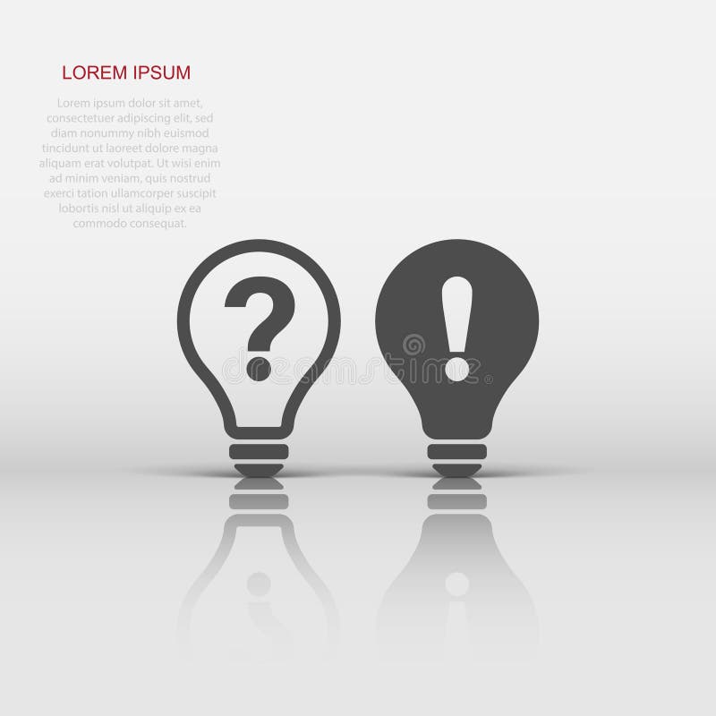 Problem Solution Icon in Comic Style. Light Bulb Idea Vector Cartoon ...