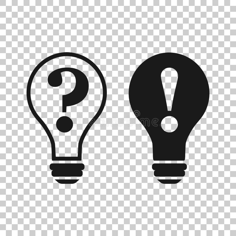 Problem Solution Icon in Comic Style. Light Bulb Idea Vector Cartoon ...