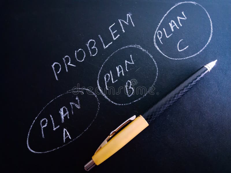Problem Solution Plan Displayed on Chalkboard Concept Stock Image ...