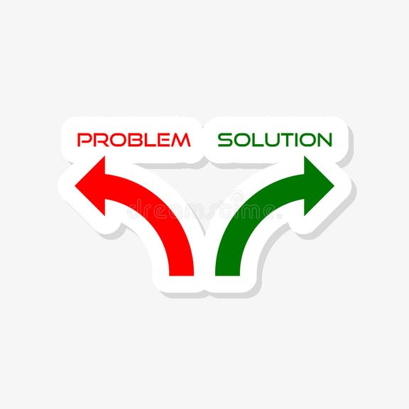 Problem Solution Sticker Isolated on White Background. Solution Icon ...
