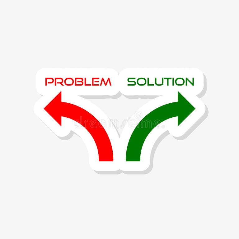 Problem Solution Sticker Isolated on White Background. Solution Icon ...