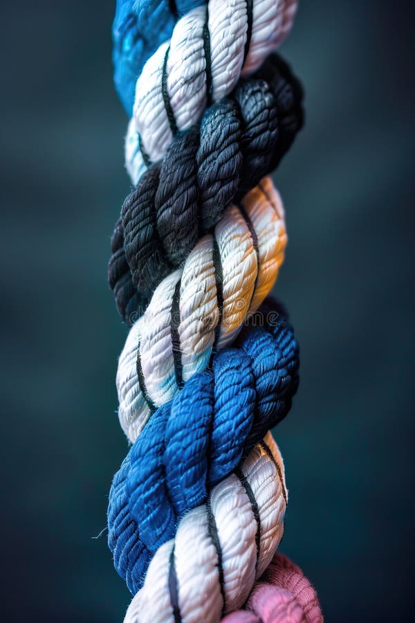 Problem Solution Team Work Concept, Color Rope Knot Picture. Stock ...